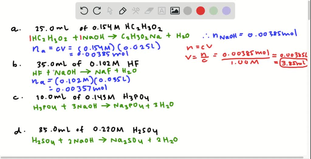 SOLVED Problem B 20 0 Cm Of A HzC2O4 Solution Required 8 60 Cm3 Of A 