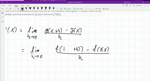 SOLVED:Let f(x, y) be a function of two variables and k be a constant. Prove that if f is ...