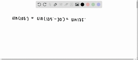 SOLVED:Use identities to find the exact value of each expression. Do not use a calculator. sin105^∘