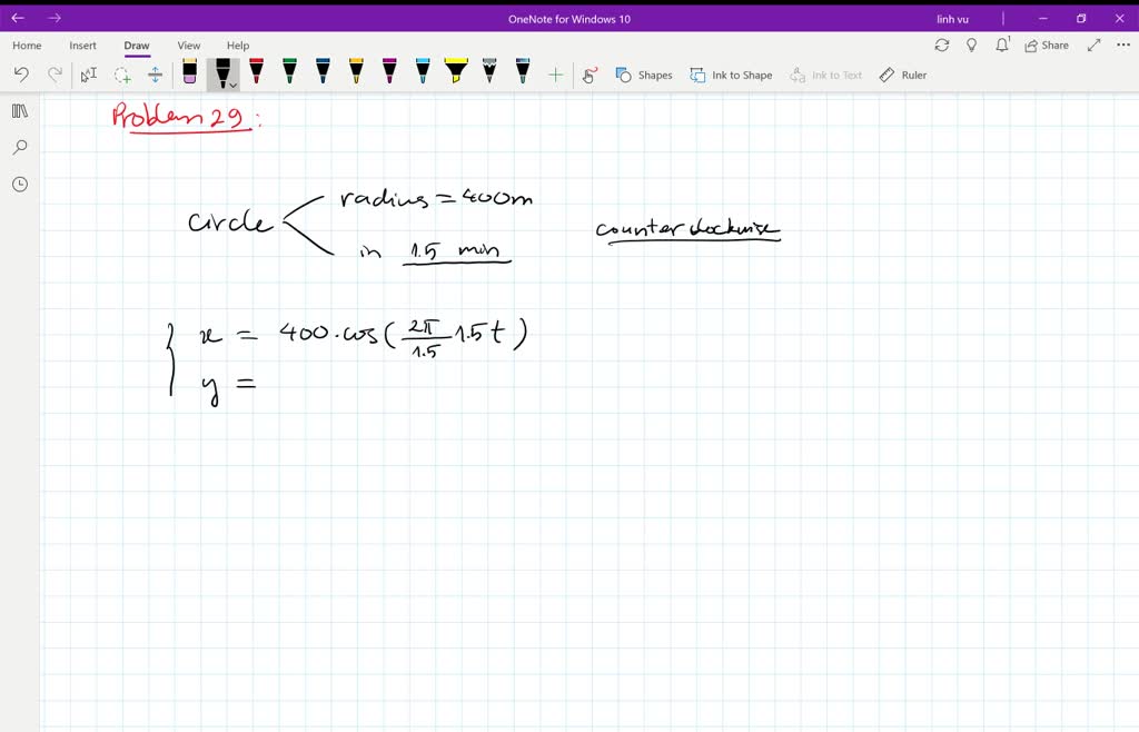 SOLVED:Circular motion Find parametric equations that describe the circular path of the ...