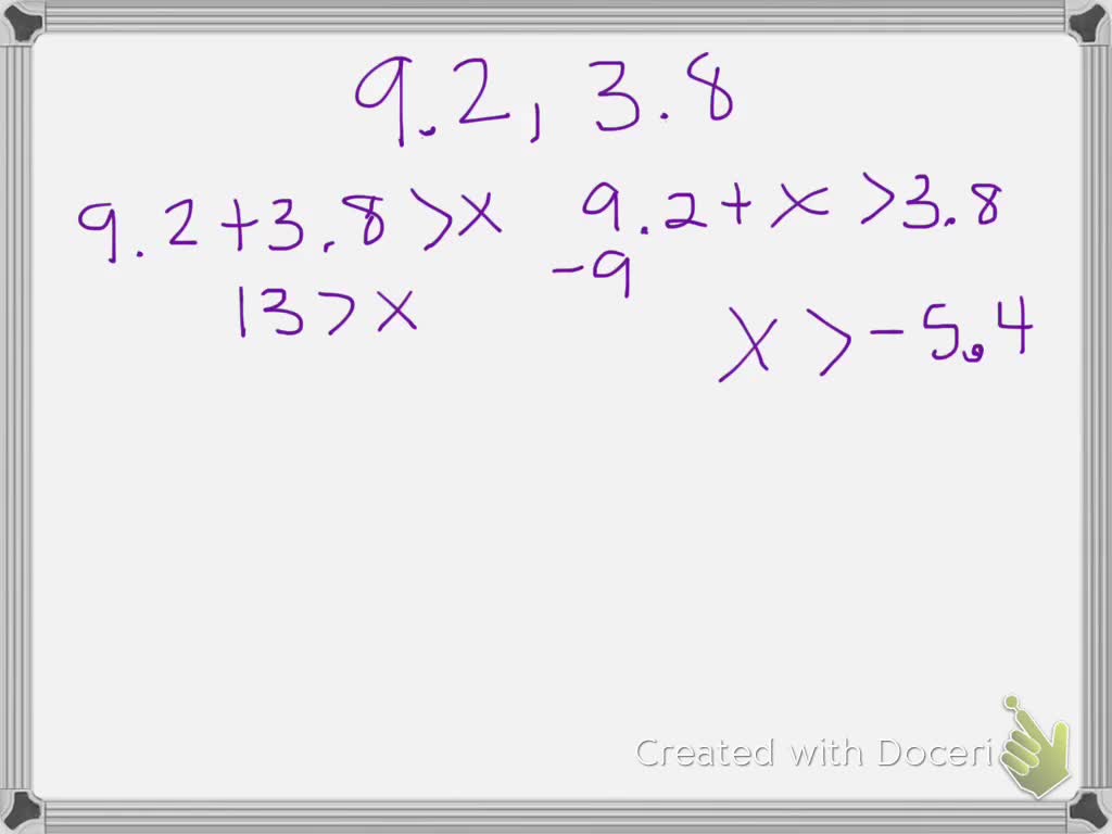 SOLVED:The lengths of two sides of a triangle are given. Find the range of possible lengths for ...