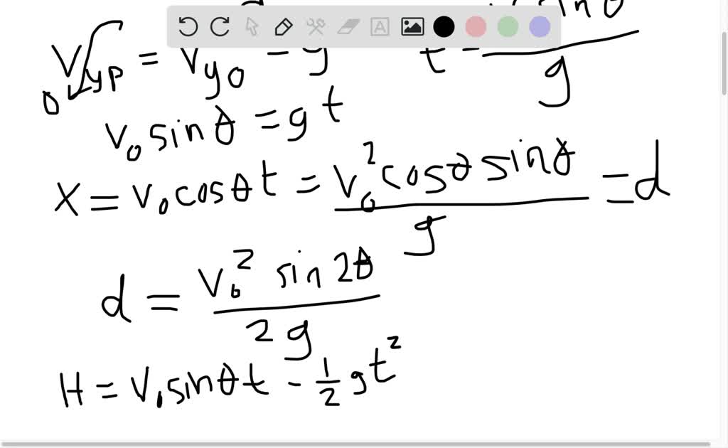 SOLVED:A projectile leaves ground level at an angle of 68^∘ above the horizontal. As it reaches ...