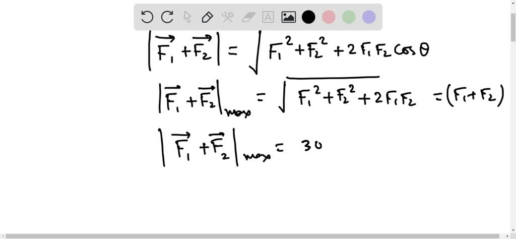 Solved Two Forces Of 30 N And 70 N Act On An Object What Are The Minimum And Maximum Values For