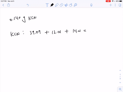 SOLVED:When potassium cyanide (KCN) reacts with acids, a deadly ...