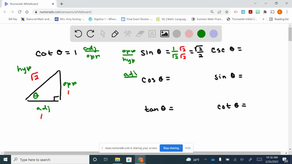 ⏩SOLVED:Find the values of the trigonometric functions if θis an… | Numerade