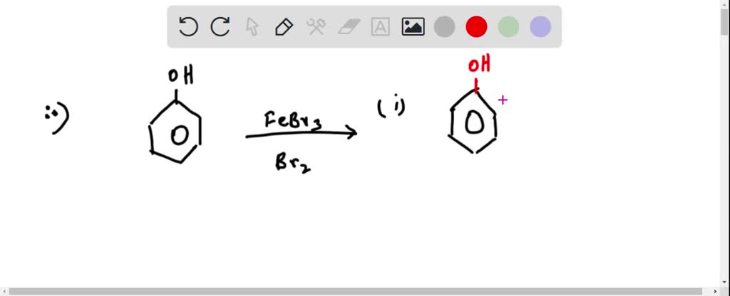Reaction of Br2 and FeBr3 with phenol can lead to three possible ...