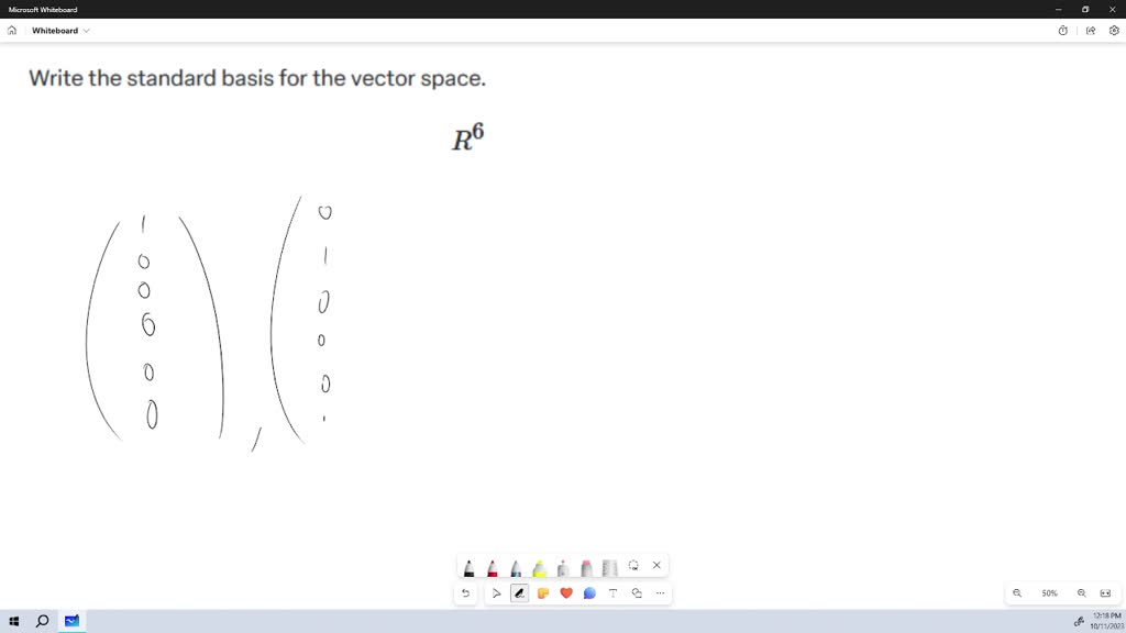 Write the standard basis for the vector space. R^6 | Numerade