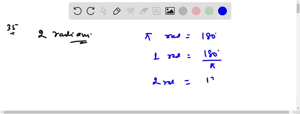 Convert each angle in radians to degrees. Round to two decimal places ...