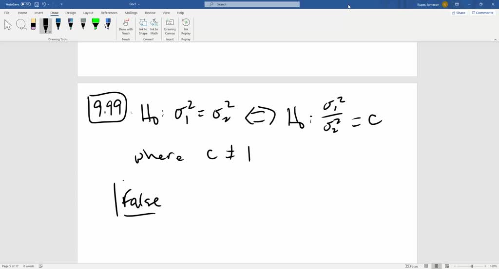 True or false? Cochran's C test requires equal sample sizes. | Numerade