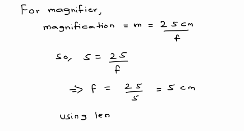 SOLVED: A magnifier has a magnification of 5 ×. How far from the lens ...