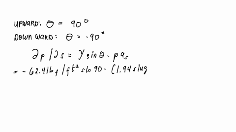 SOLVED:What pressure gradient along the streamline, d p / d s, is ...