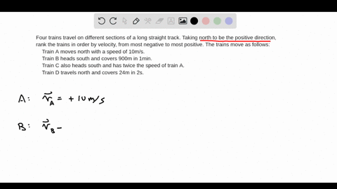 ⏩SOLVED:Rank Four trains travel on different sections of a long… | Numerade