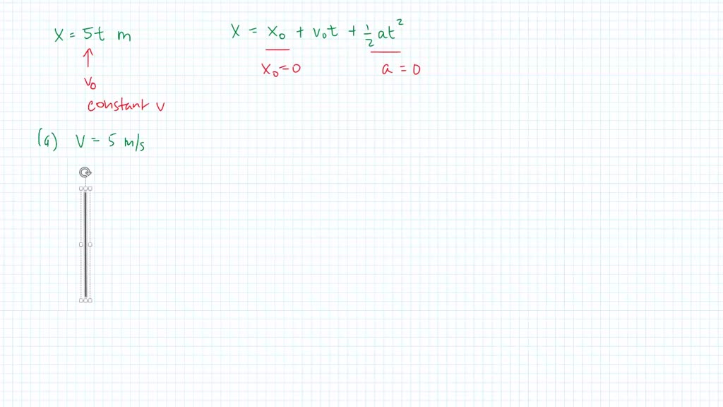An object has a position function x(t)=5 t m. (a) What is the velocity as a function of time? (b ...