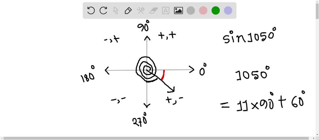 SOLVED: Find the reference angle and the exact function value if they exist. sin1050^∘ | Numerade