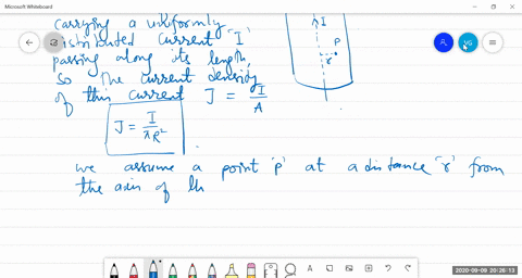 SOLVED:A long, straight wire of radius R carries a current I that is distributed uniformly over ...
