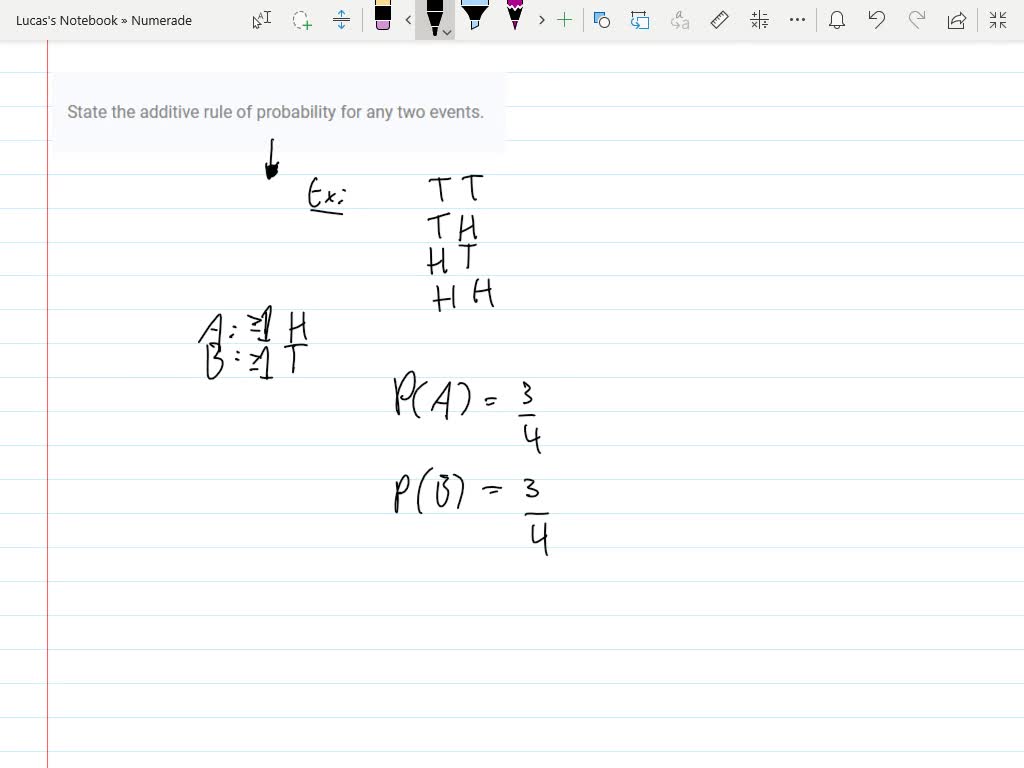 SOLVED:State the additive rule of probability for any two events.
