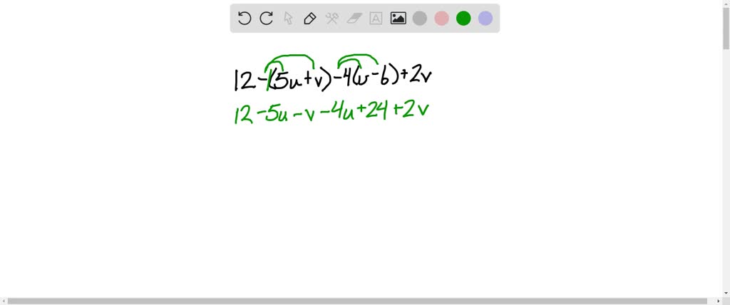 SOLVED Clear Parentheses And Combine Like Terms 12 5 U v 4 u 6 2 V solved-clear-parentheses-and-combine-like-terms-12-5-u-v-4-u-6-2-v