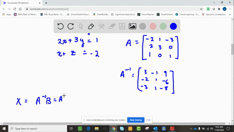 ⏩SOLVED:Use matrix inversion to solve each system of equations. Note ...