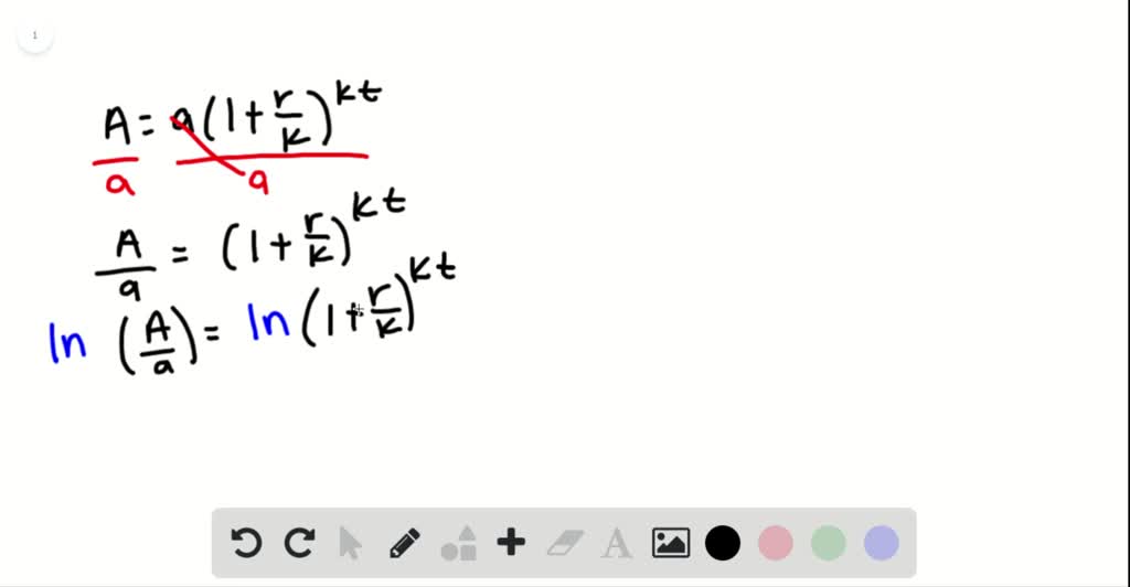 SOLVED:Recall the compound interest formula A=a(1+(r)/(k))^k t . Use ...