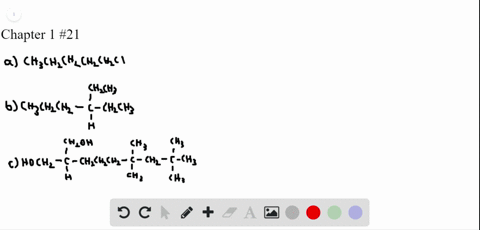 SOLVED:Convert each condensed formula to a Lewis structure. a. CH3(CH2)4CH(CH3)2 c. (CH3)3CCH(OH ...