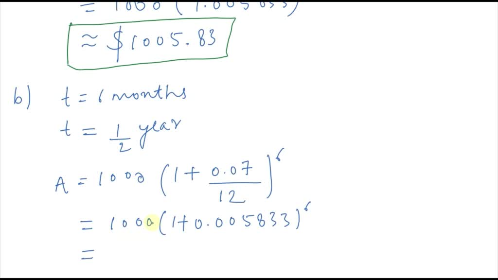 SOLVED:Compound interest If 1000 is invested at a rate of 7 % per year ...