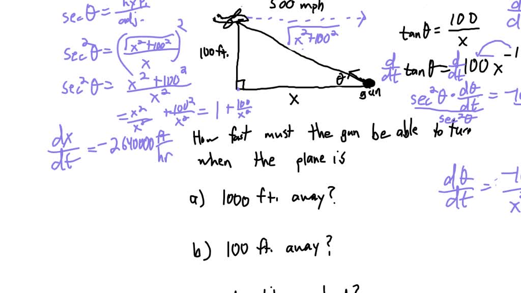 SOLVED:An F-22 aircraft is flying at 500 mph with an elevation of 100ft ...