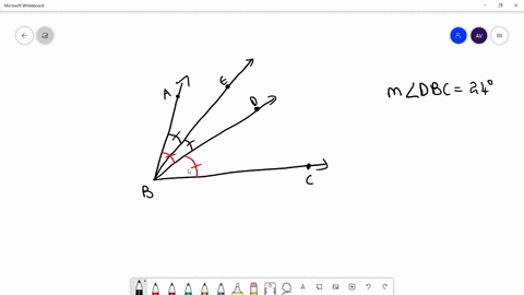 SOLVED:If B D is the angle bisector of ∠A B C, B E is the angle ...