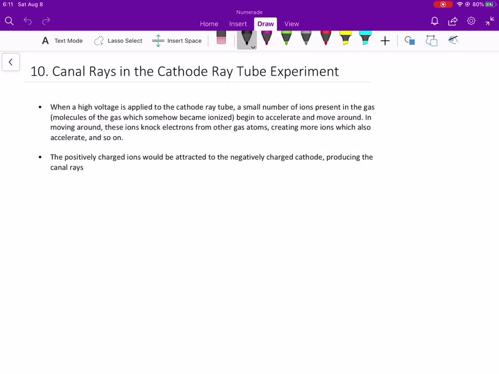 Goldstein observed positively charged particles moving in the opposite ...