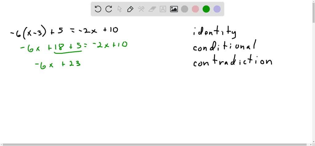 SOLVED:Determine whether the equation is an identity, a conditional ...