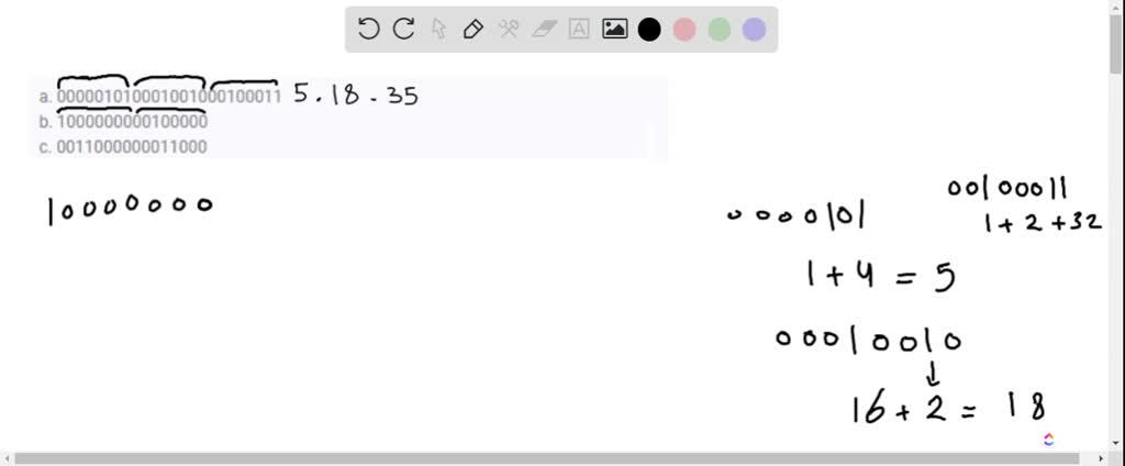 Encode Each Of The Following Bit Patterns Using Dotted Decimal Notation A 