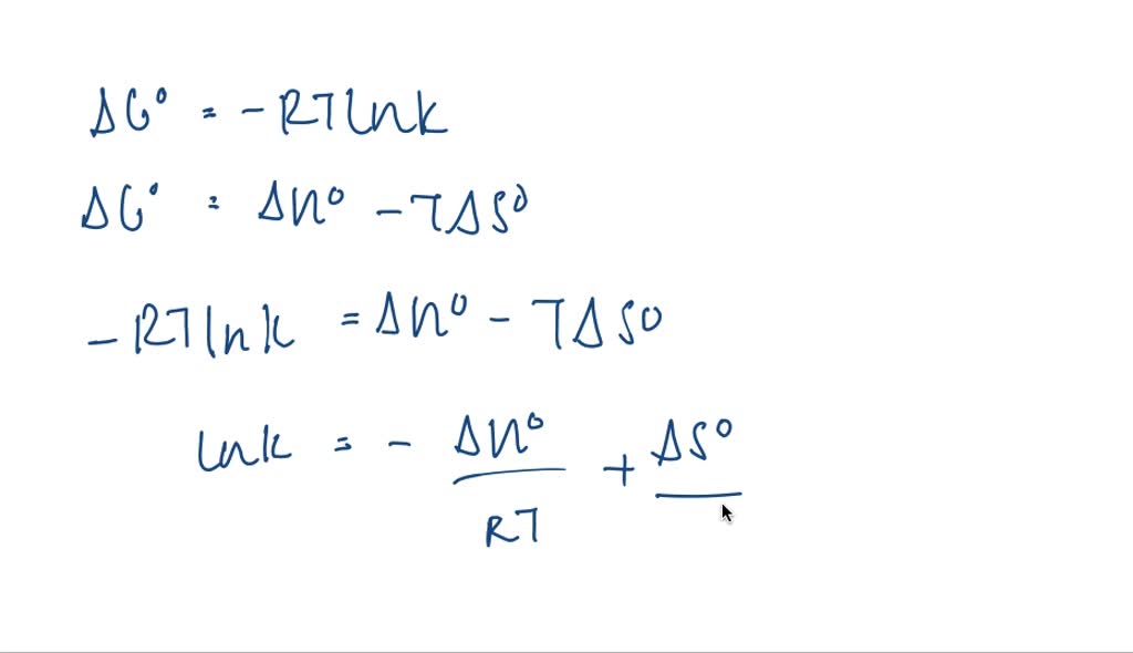 SOLVED:Quite often a graph of lnK^∘ versus 1 / T is a straight line ...