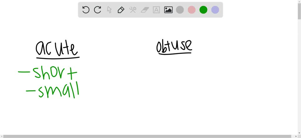 SOLVED:The words obtuse and acute have other meanings in the English ...