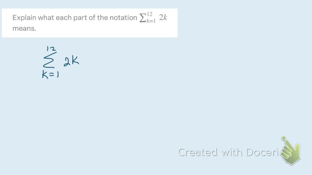 SOLVED:What does the notation ∑k=4^0 qk mean?