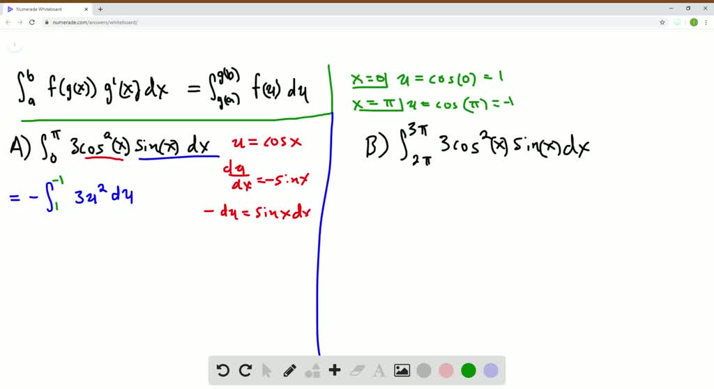 SOLVED: Use the Substitution Formula, Integral from a to b f left parenthesis g left parenthesis ...