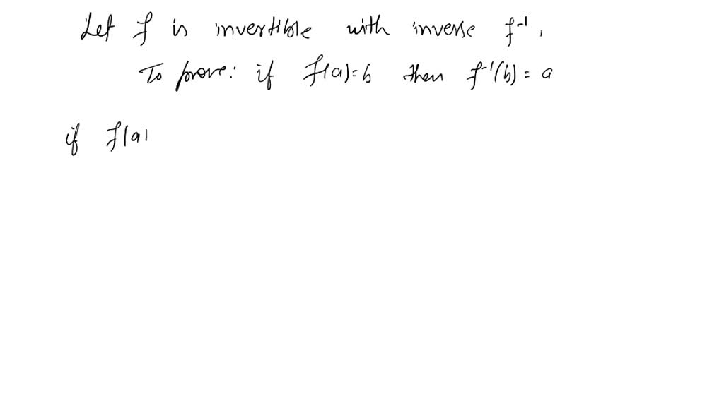 Solved Suppose F Is Invertible With Inverse F 1 Prove That If F A B Then F 1 B A