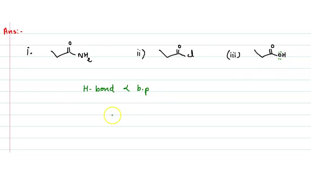 What is the order of increasing boiling points (from the lowest to ...