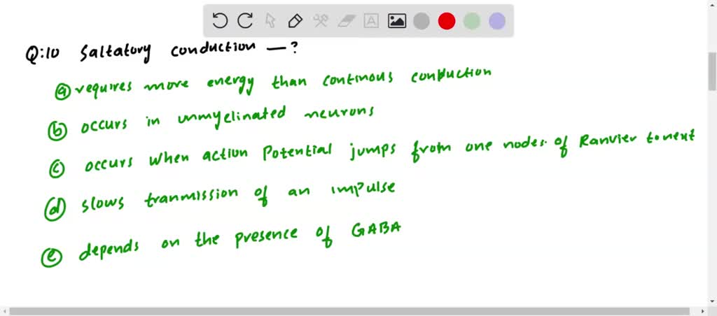 SOLVED:Saltatory conduction (a) requires more energy than continuous ...