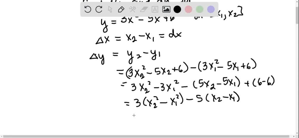 ⏩SOLVED:Find Δy, given y=x^2-3 x+5, x=5, and Δx=-0.01. What then is ...