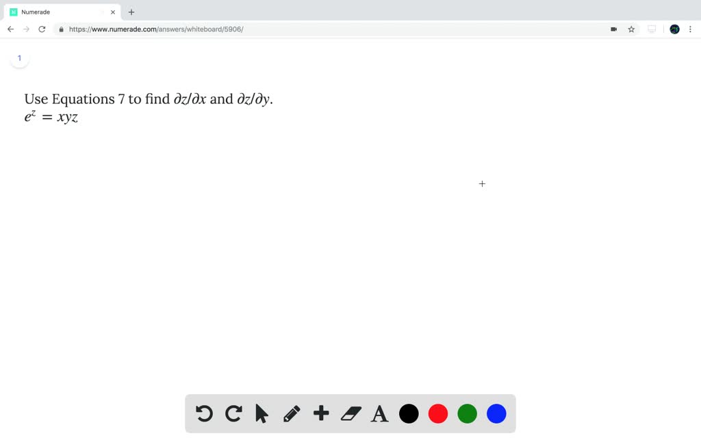 SOLVED:Use Equations 7 to find \partial z/ \partial x and \partial z/ \partial y . e^z = xyz