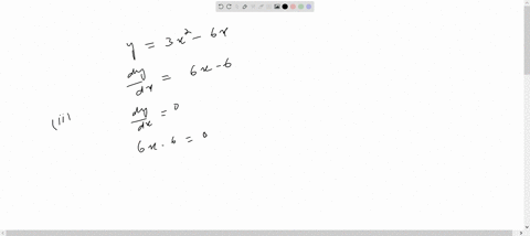 SOLVED:Locate the turning point on the curve y=3 x^2-6 x and determine its nature by examining ...