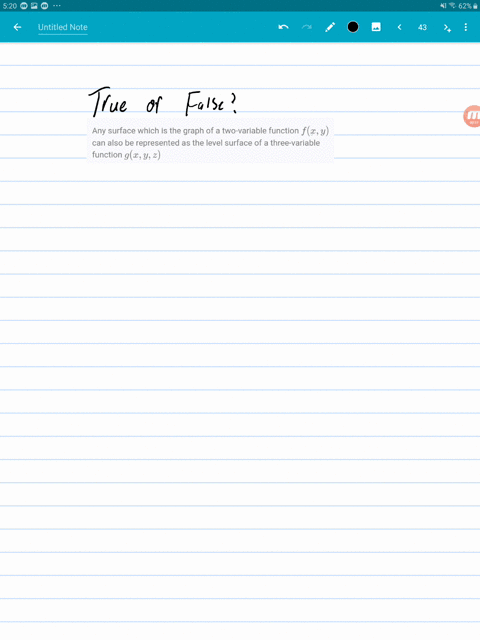 SOLVED:Any surface which is the graph of a two-variable function f(x, y ...