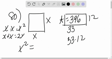 SOLVED:Find the length of a side s of a square that has the same area ...