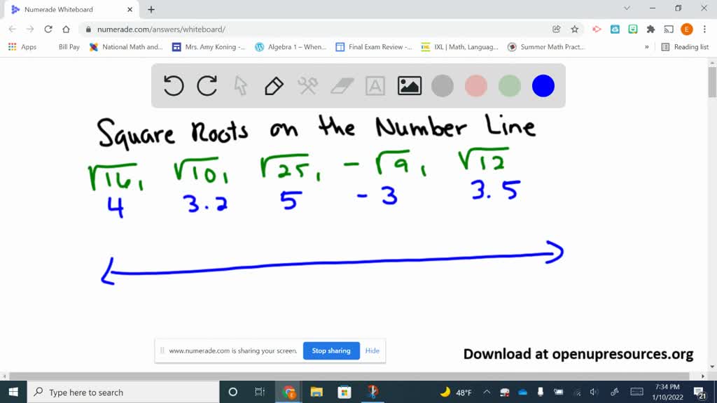 SOLVED:Summary Lesson: Square Roots on the Number Line