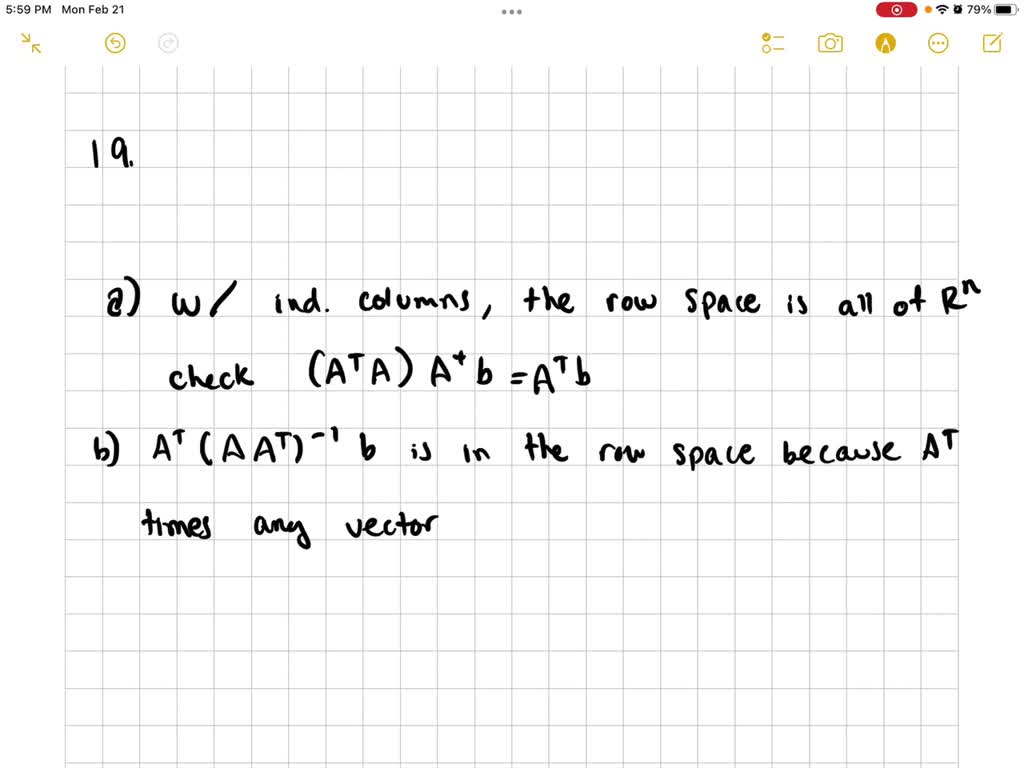 SOLVED:(a) If A has independent columns, its left-inverse (A^T A)^-1 A ...