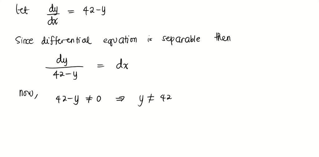 SOLVED:A slope field for the differential equation d y / d x=42-y will ...