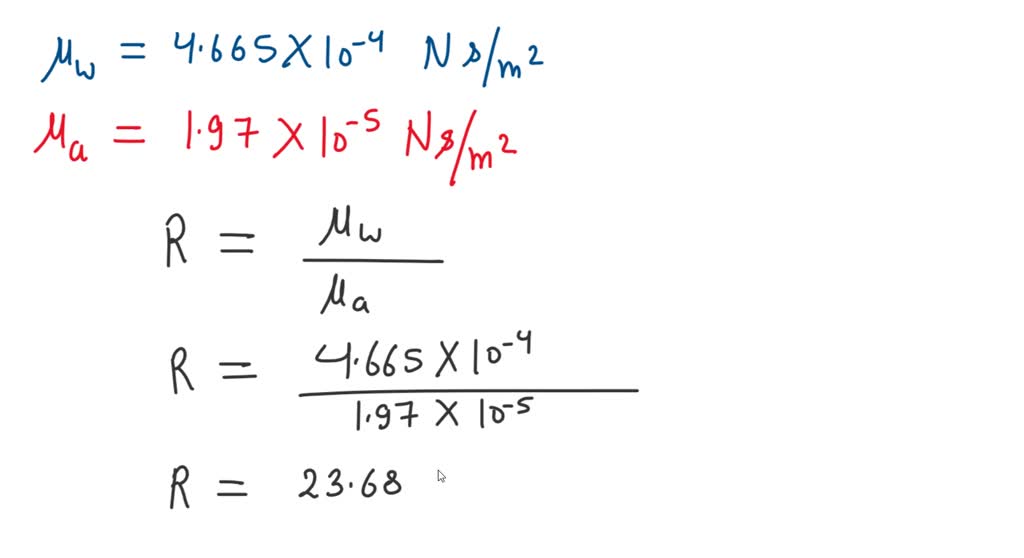 The viscosity of water is 0.0100 poise at 20^∘ C. Determine its ... The viscosity of water is 0.0100 poise at 20^∘ C. Determine its ...