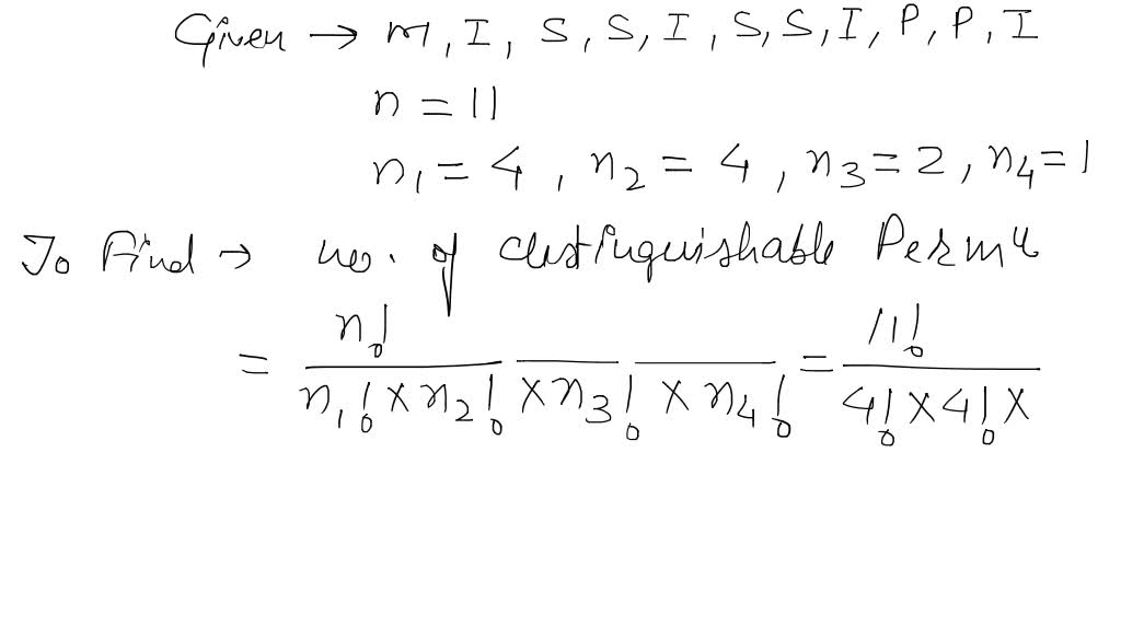 SOLVED Find The Number Of Distinguishable Permutations Of The Group Of