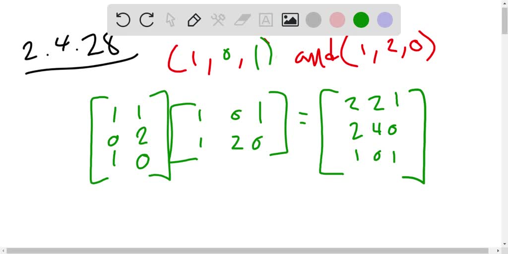 ⏩SOLVED:Construct a matrix with (1,0,1) and (1,2,0) as a basis for… | Numerade