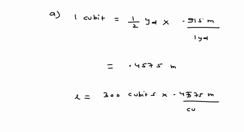 SOLVED:In the Bible, Noah is instructed to build an ark 300 cubits long ...