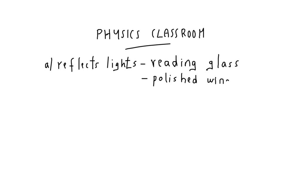 SOLVED:Name two objects in your physics classroom that (a) reflect ...